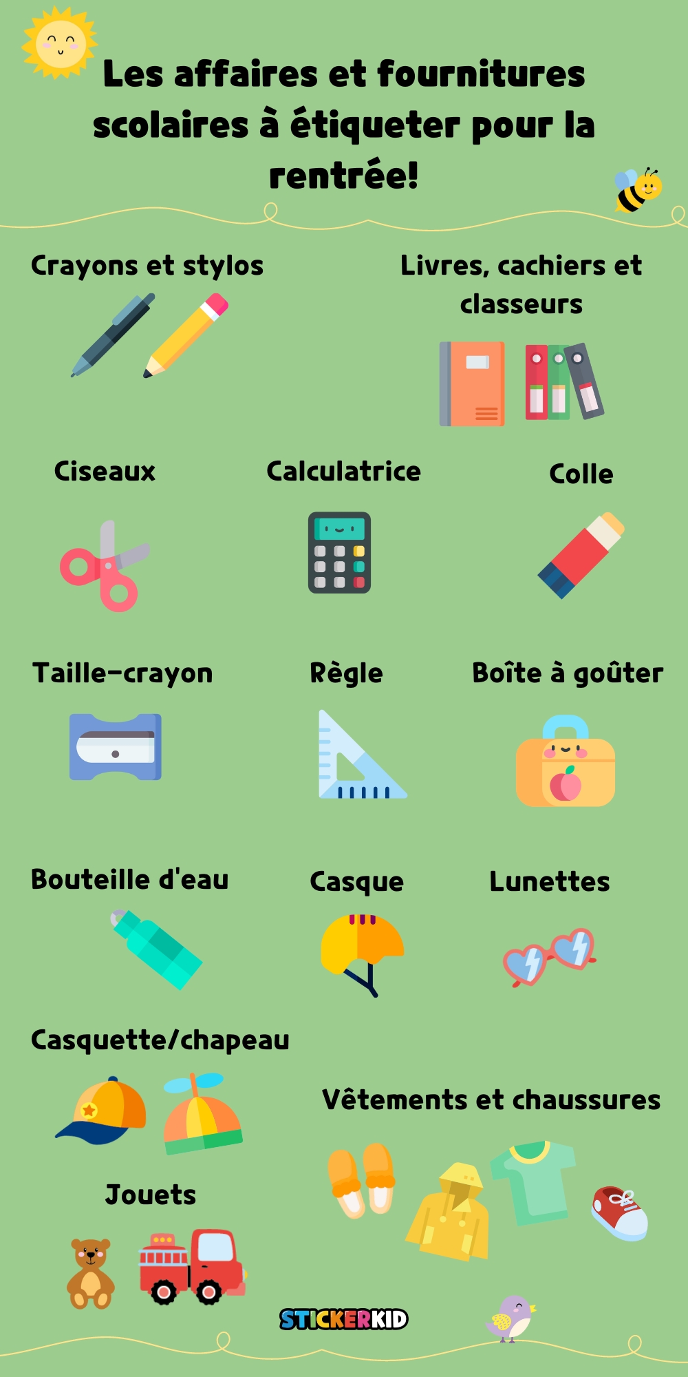 Étiqueter les fournitures scolaires: les indispensables pour la rentrée ...