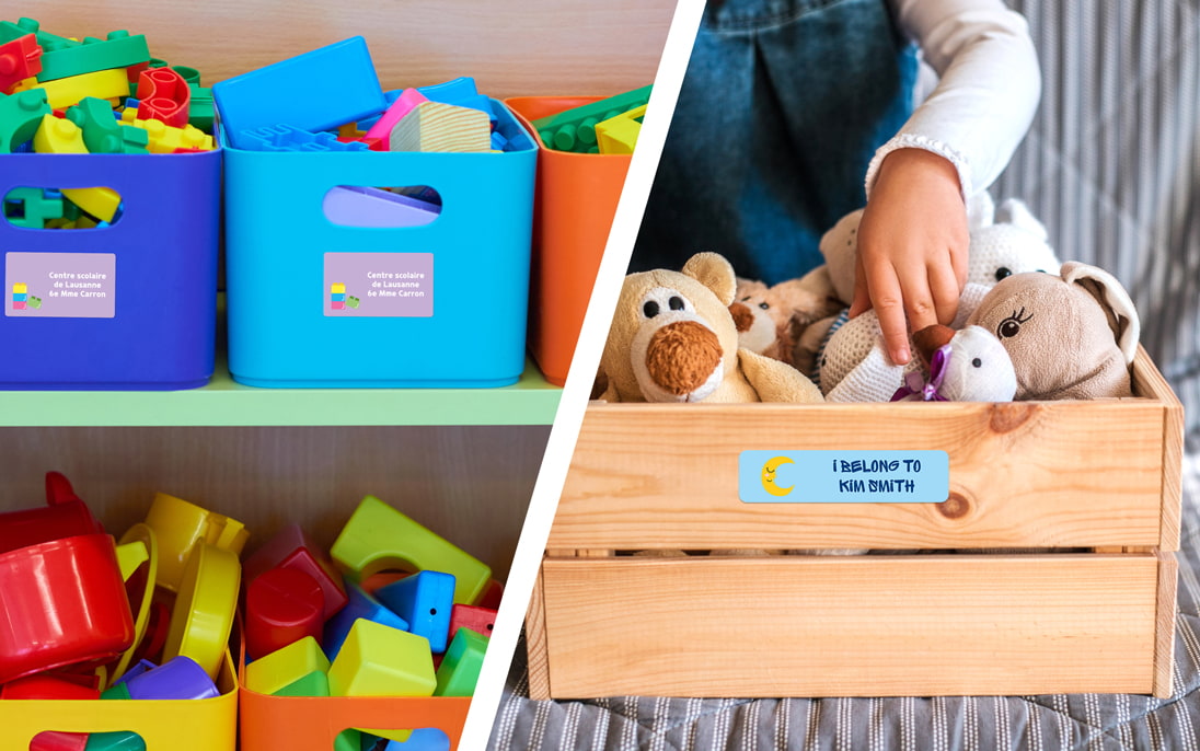 Gepersonaliseerde naamlabels om voorwerpen te markeren Stickerkid.be